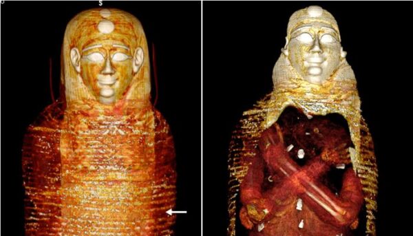 Schmuck der Mumie "Goldjunge" wurde mithilfe vom 3D-Druck erforscht ...