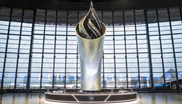 Las Vegas Raiders stadium torch, the world's tallest 3D printed ...
