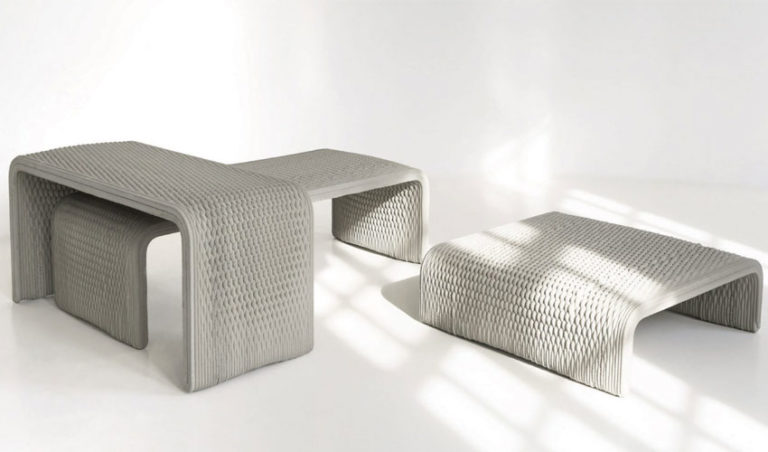XtreeE prints concrete 3D printed benches with complex patterns - 3Dnatives